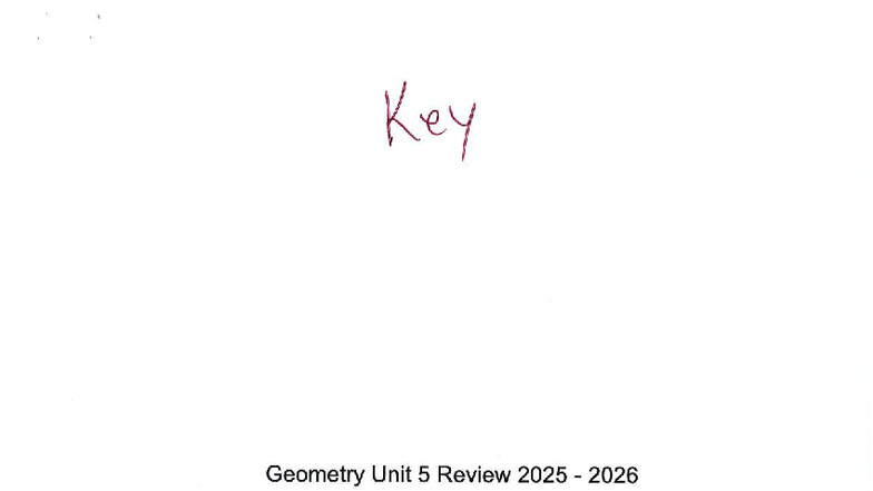 Geometry Unit 5 Test Answer Key 2025-2026 - Studocu