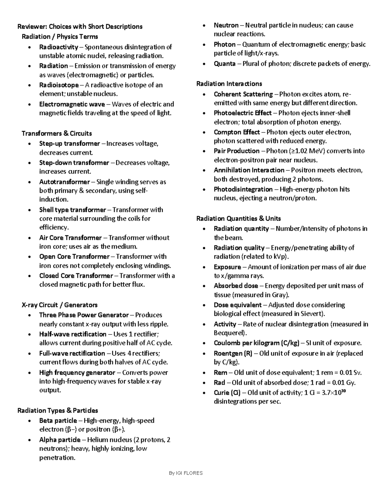 CEPA 1 & 2 - Comprehensive Review of Radiation Physics Terms and ...