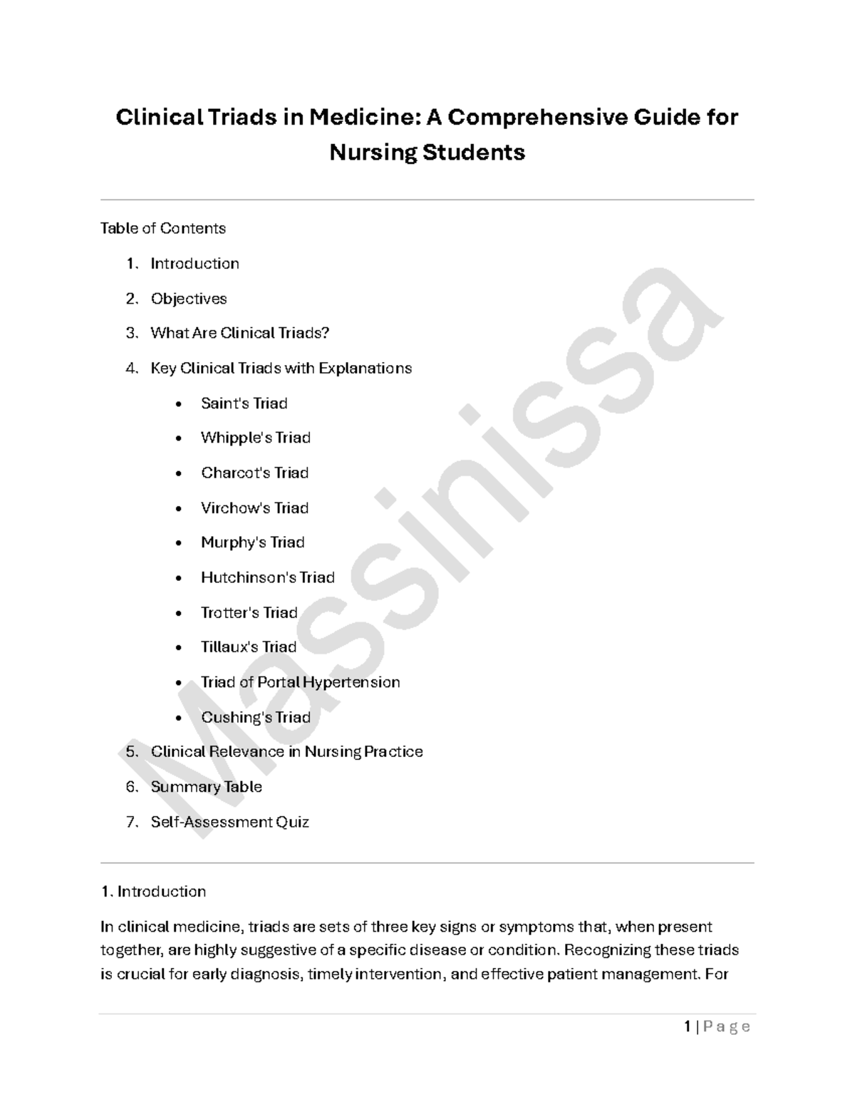 Clinical Triads in Medicine: A Nursing Student's Guide - Studocu