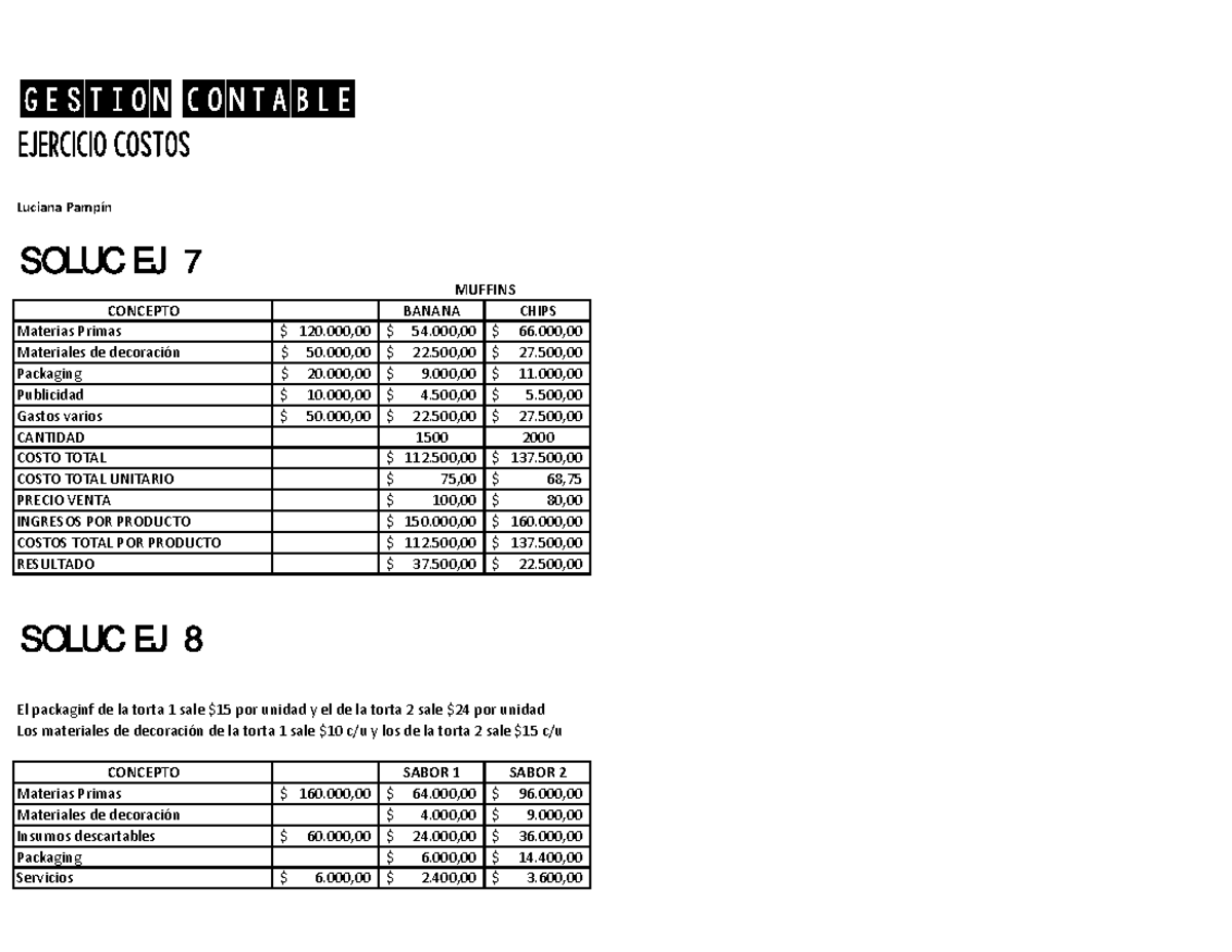Solución Ej 7 y 8 - respuestas del trabajo práctico 2do cuatrimestre contabilidad - GESTIÓN ...