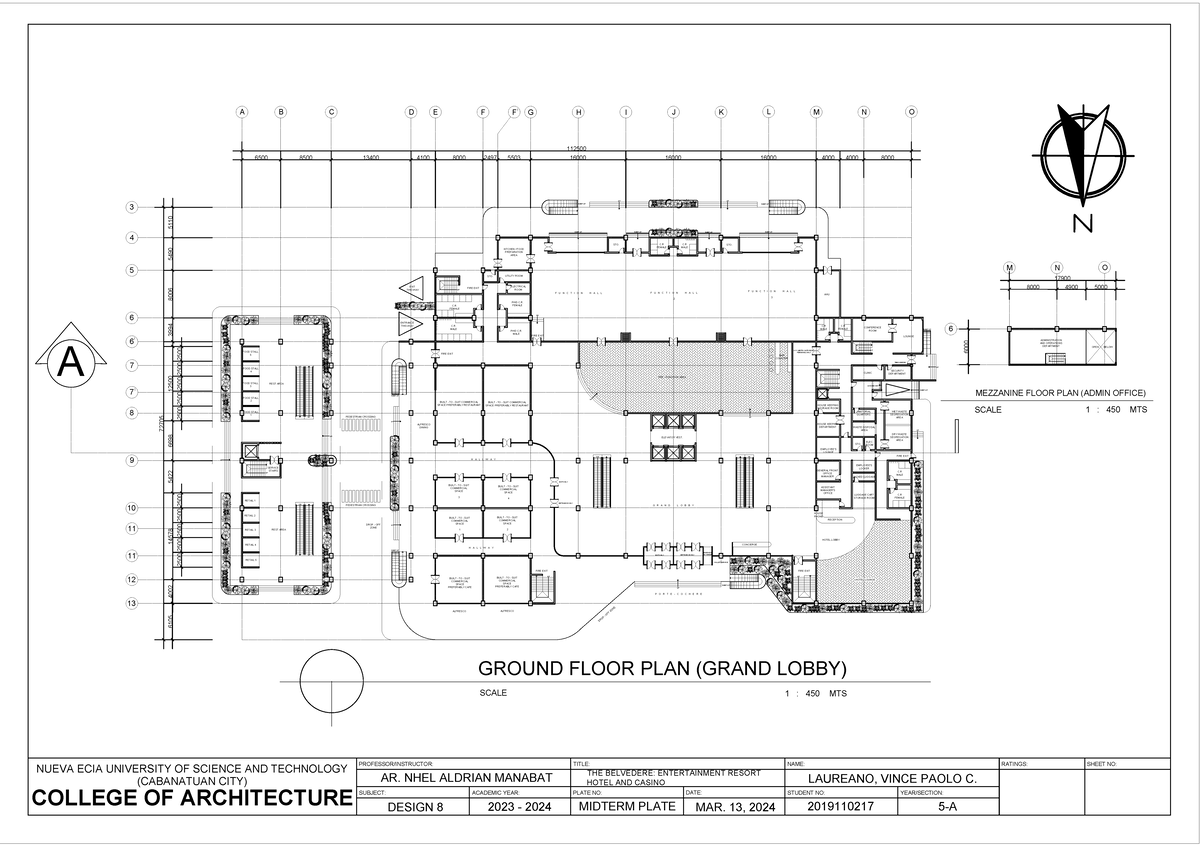 Ground Floor Plan: Proposed Mid-Rise Resort Hotel & Casino (DESIGN 8 ...