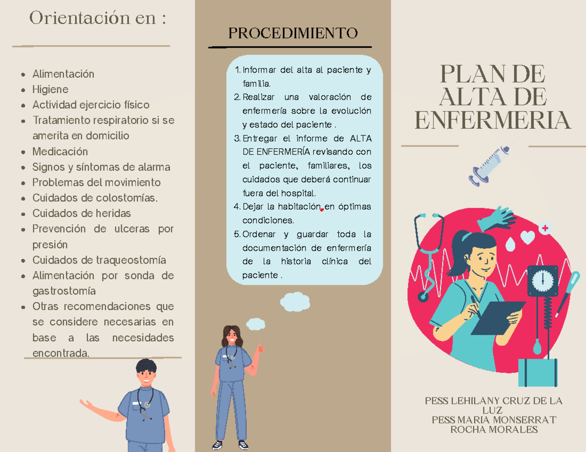 Plan de Alta de Enfermería: Valoración y Recomendaciones Clave - Studocu