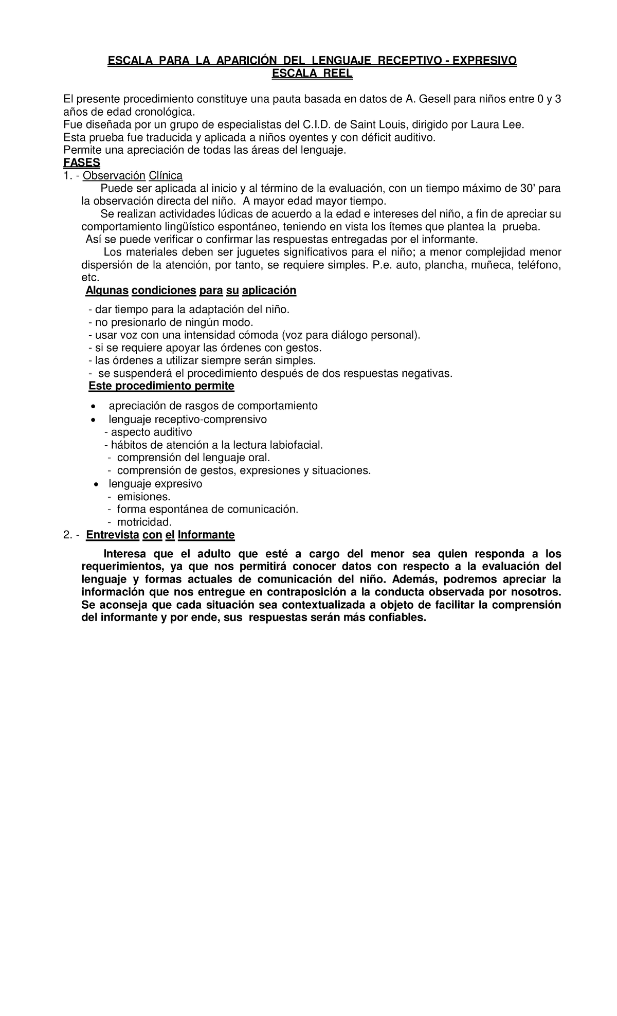 Escala REEL: Evaluación del Lenguaje Receptivo y Expresivo en Niños ...