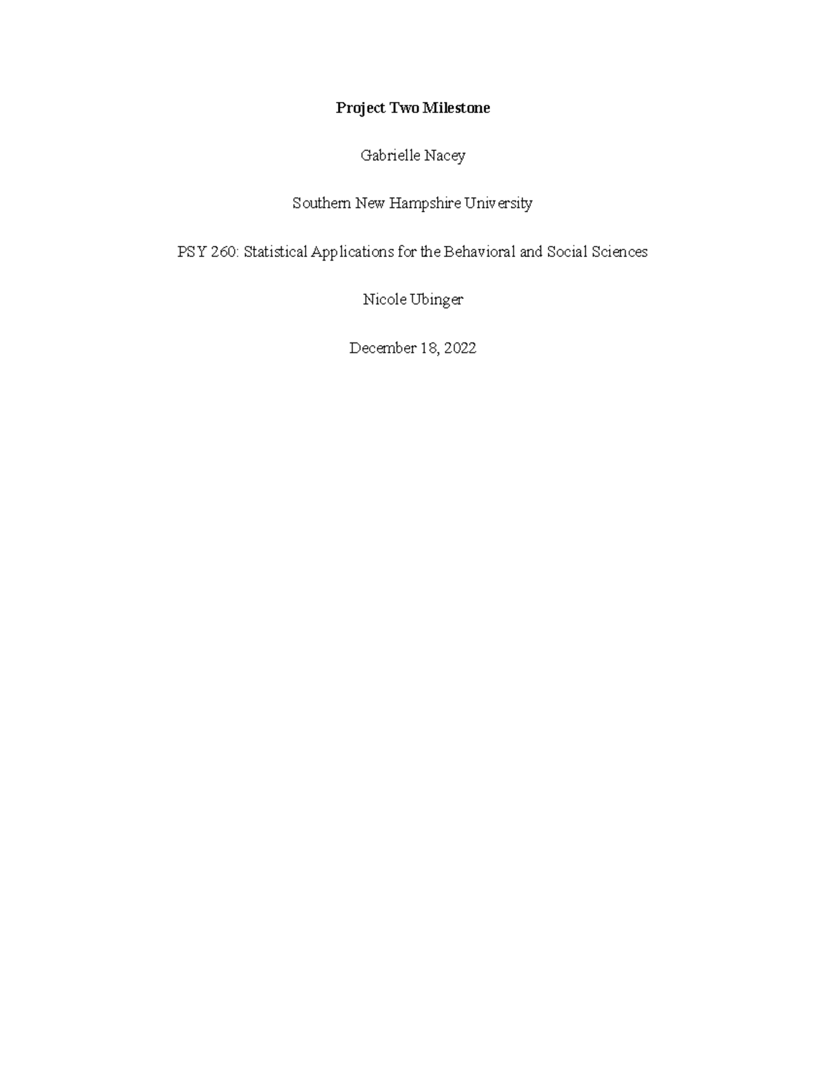 5 3 Psy260 Module Five Assignment Research Hypothesis Inferential