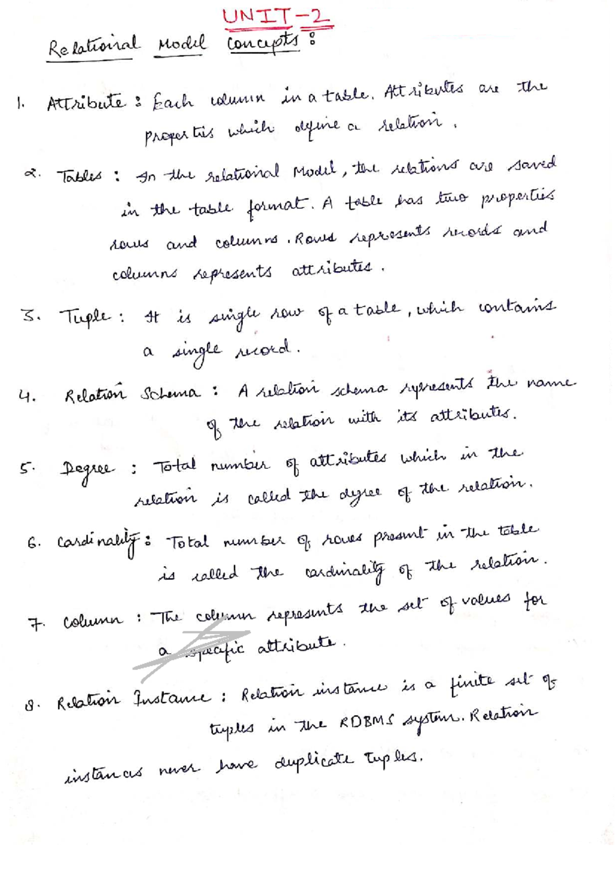 Unit-2 Notes on Relational Model Concepts (DBMS RCS-501) - Studocu