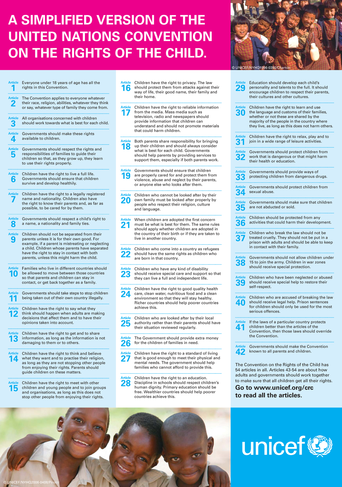 UNICEF Simplified Convention on the Rights of the Child - Studocu
