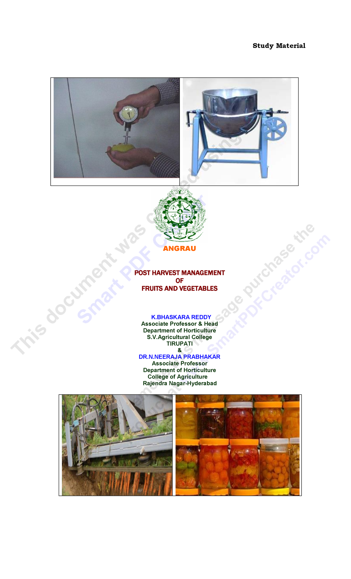 Hort382 - Study Material on Post Harvest Management of Fruits ...