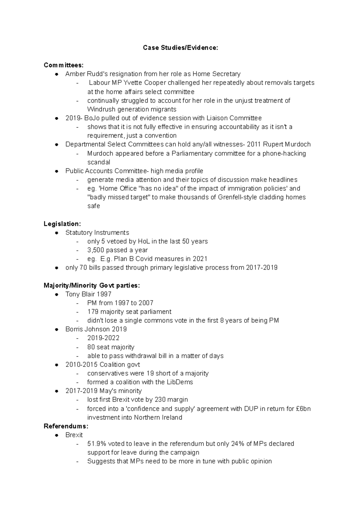 A Level Politics Case Study: UK Government Evidence Analysis - Studocu