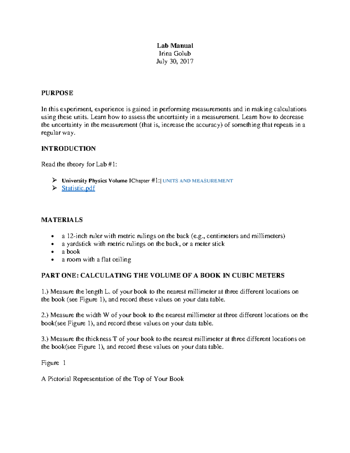 LAB 1: SI Measurements and Uncertainty Analysis - Studocu
