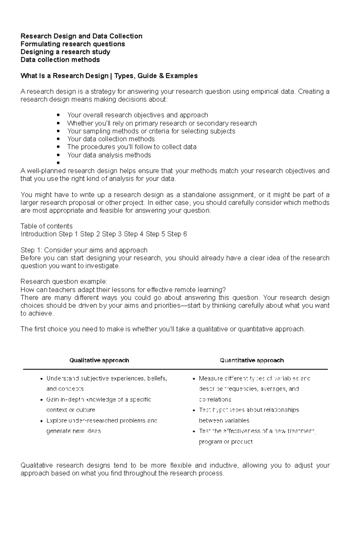 Research Design and Data Collection - Data collection methods What Is a ...