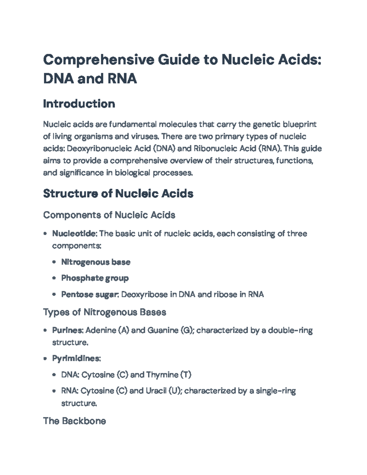 Comprehensive Guide to Nucleic Acids: DNA and RNA Overview ...
