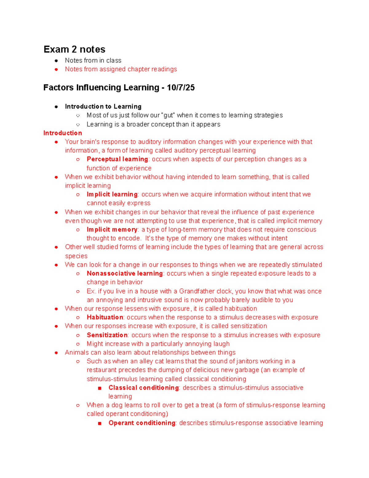 Cognitive Psychology COG/BIO Exam 2 Study Notes: Memory & Forgetting ...