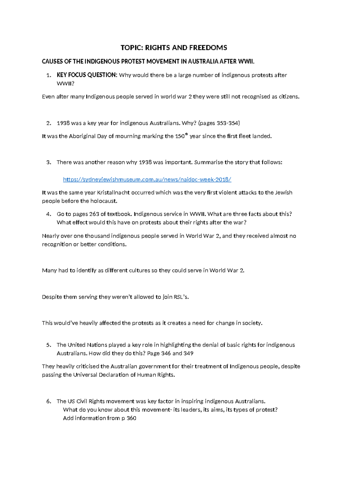 Rights and Freedoms: Causes of Indigenous Protests in Australia Post ...