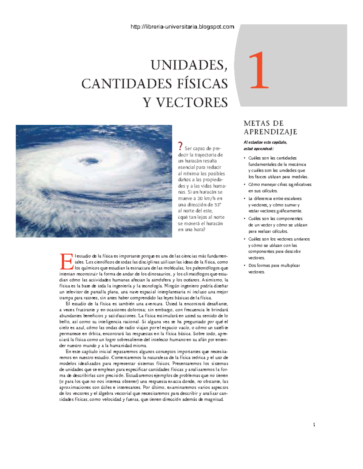 UNIDADES, CANTIDADES FÍSICAS Y VECTORES - FIS 101 - CAPÍTULO 1 - Studocu