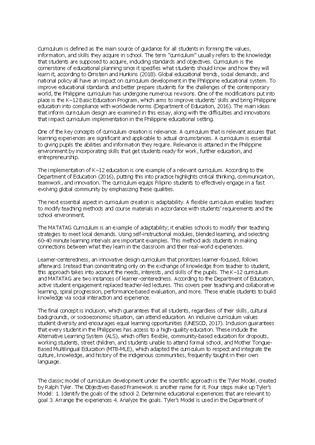 Curriculum Development in the Philippines: Trends and Challenges ...