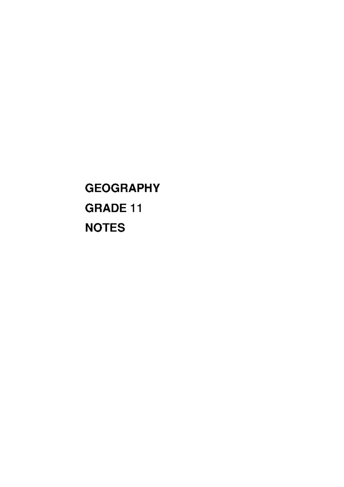 Grade 12 Notes - Geography - GEOGRAPHY GRADE 12 Climate & Weather ...