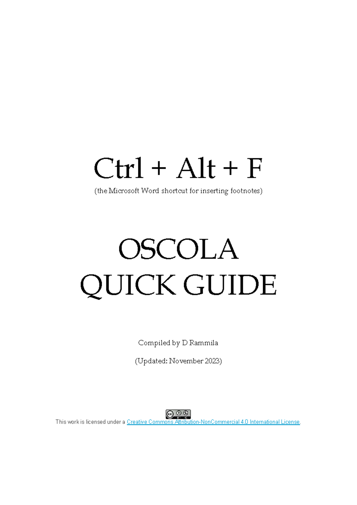 OSCOLA Quick Guide: Footnote Referencing Essentials - Studocu