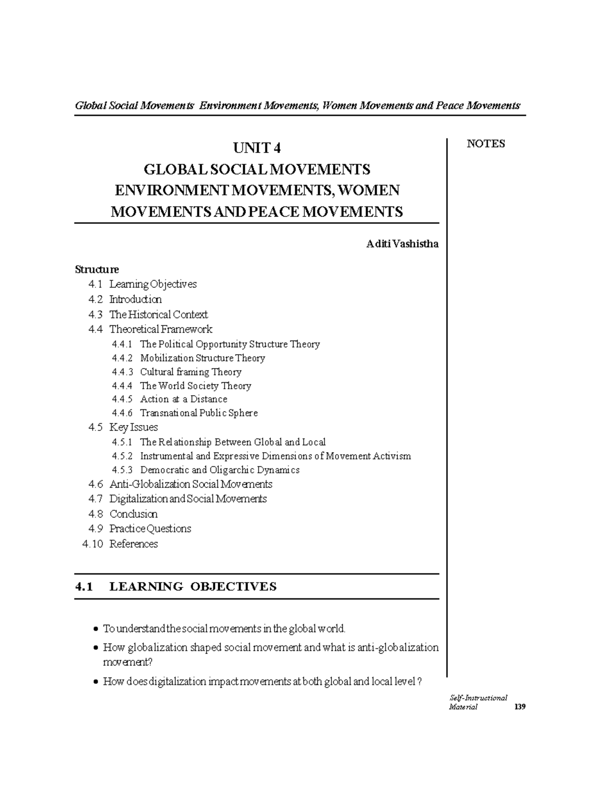 Global Politics: Unit 4 - Social Movements, Environment, Women, and ...