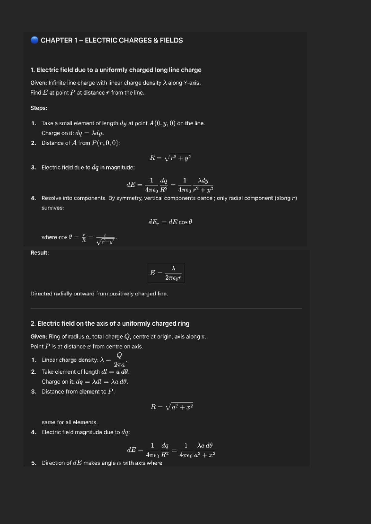 Most Important Derivations for Class 12 Physics - Chapter 1 to 10 - Studocu