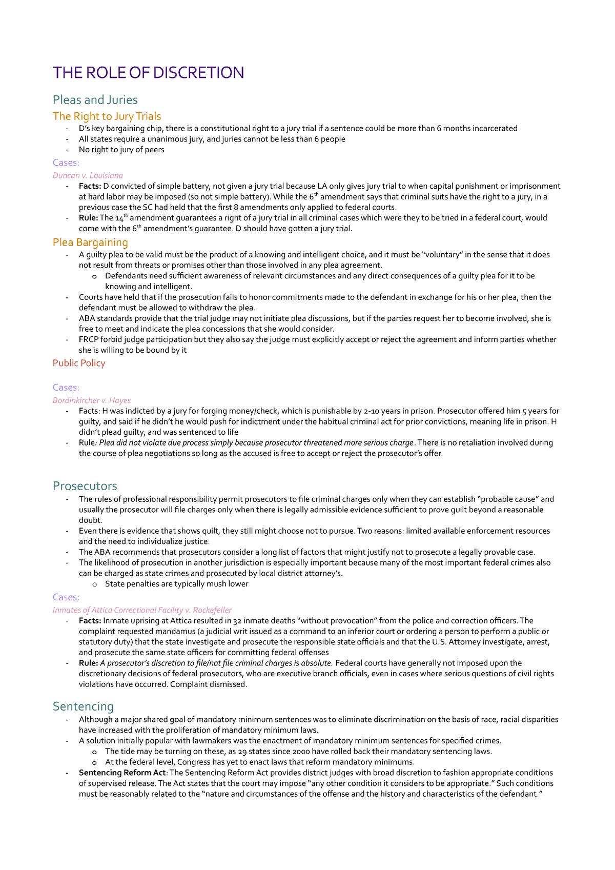 Criminal Law Outline: 1st & 2nd Degree Murder, MPC Homicide Concepts ...