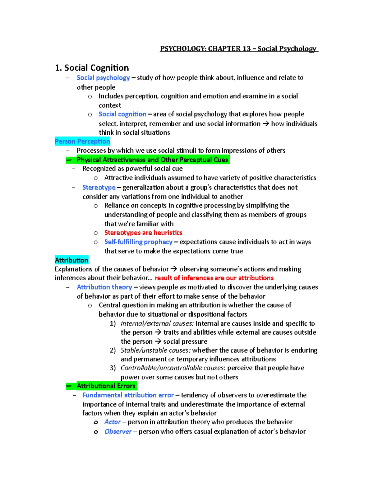 Chapter 13 - Social Psychology - PSYCHOLOGY: CHAPTER 13 – Social ...