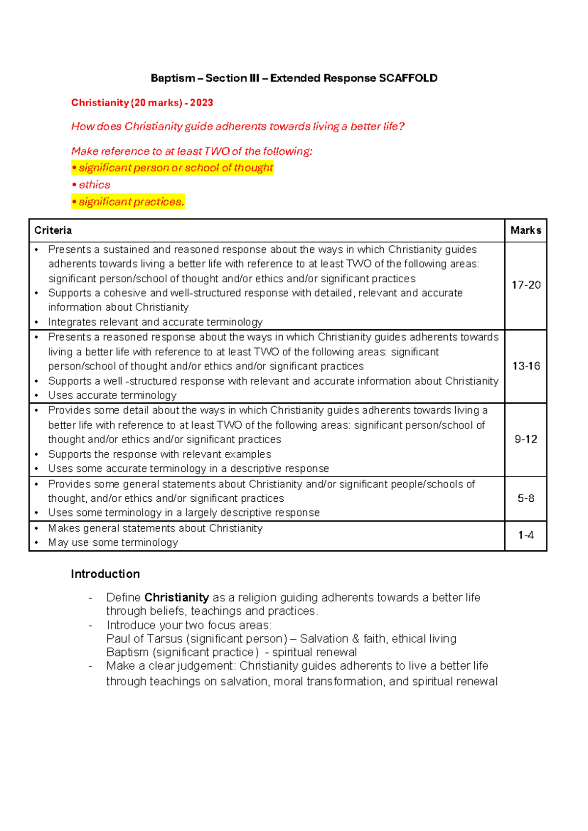 Baptism Essay Scaffold: Christianity's Guidance for a Better Life ...