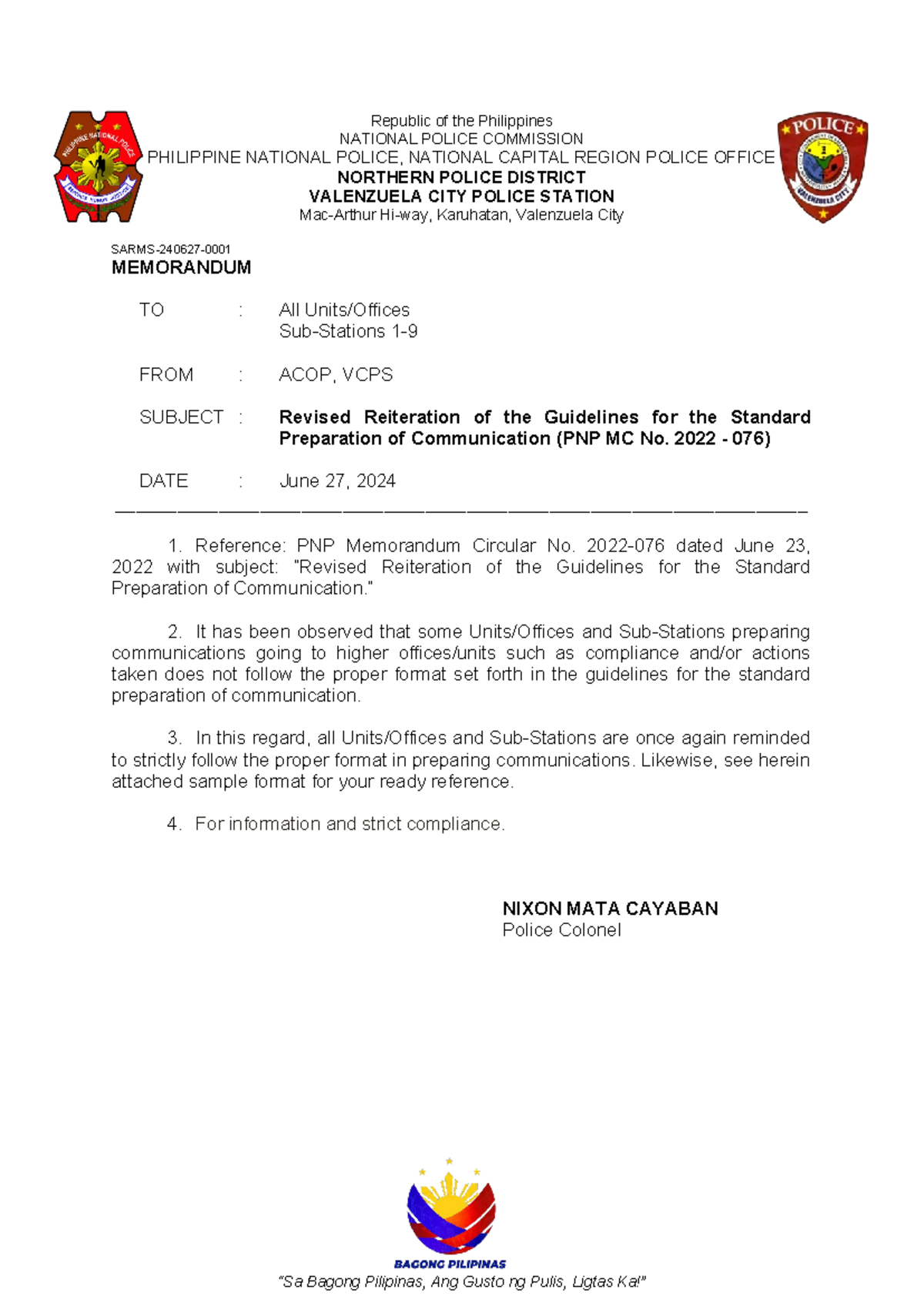 27 Revised Reiteration of the Guidelines for the Standard Preparation ...