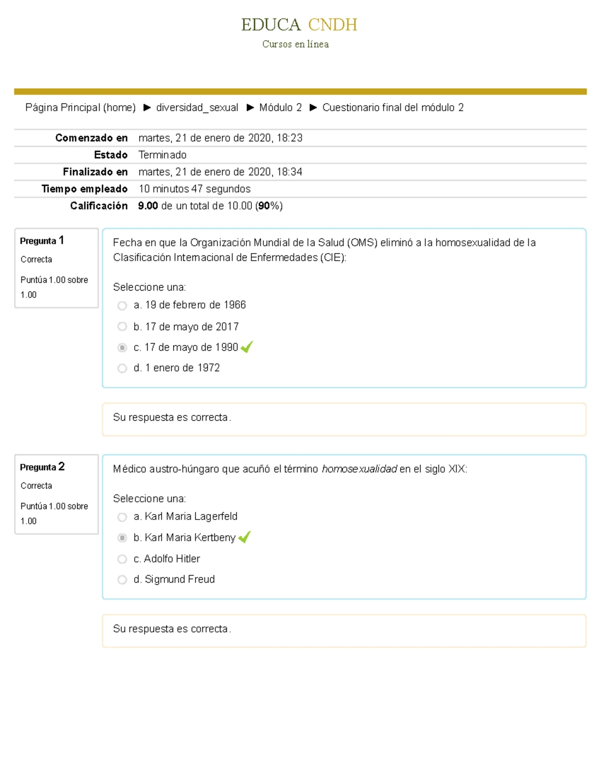Cuestionario Final de Módulo 4: Prevención de la Tortura ED CNDH - Studocu