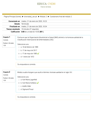 Cuestionario Final Módulo 2 - Prevención de la Tortura (EDUCA CNDH) - Studocu