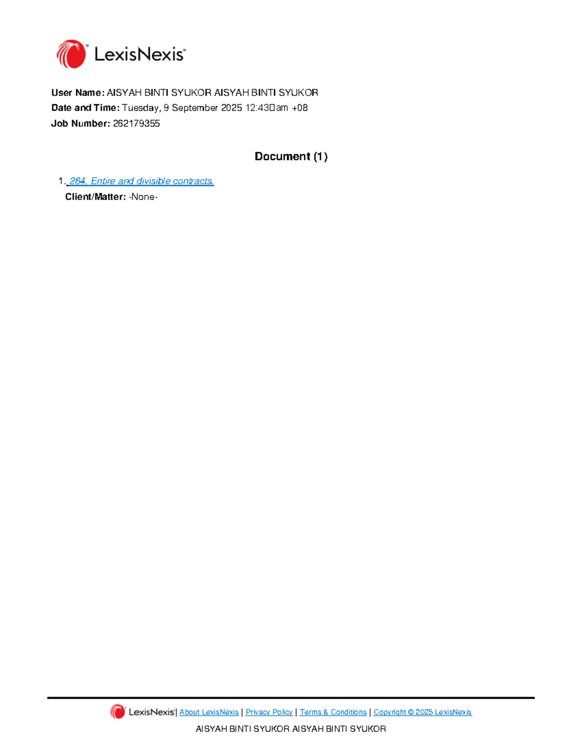 284. Entire and Divisible Contracts: Legal Analysis and Implications ...