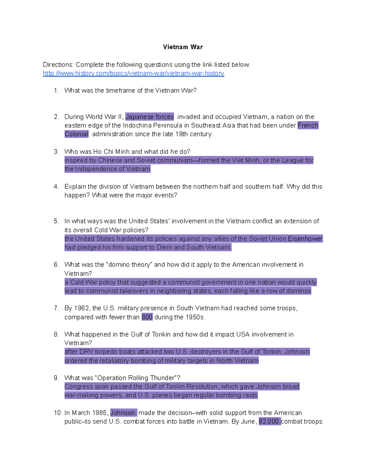 Vietnam War Study Guide: Key Questions & Historical Insights - Studocu