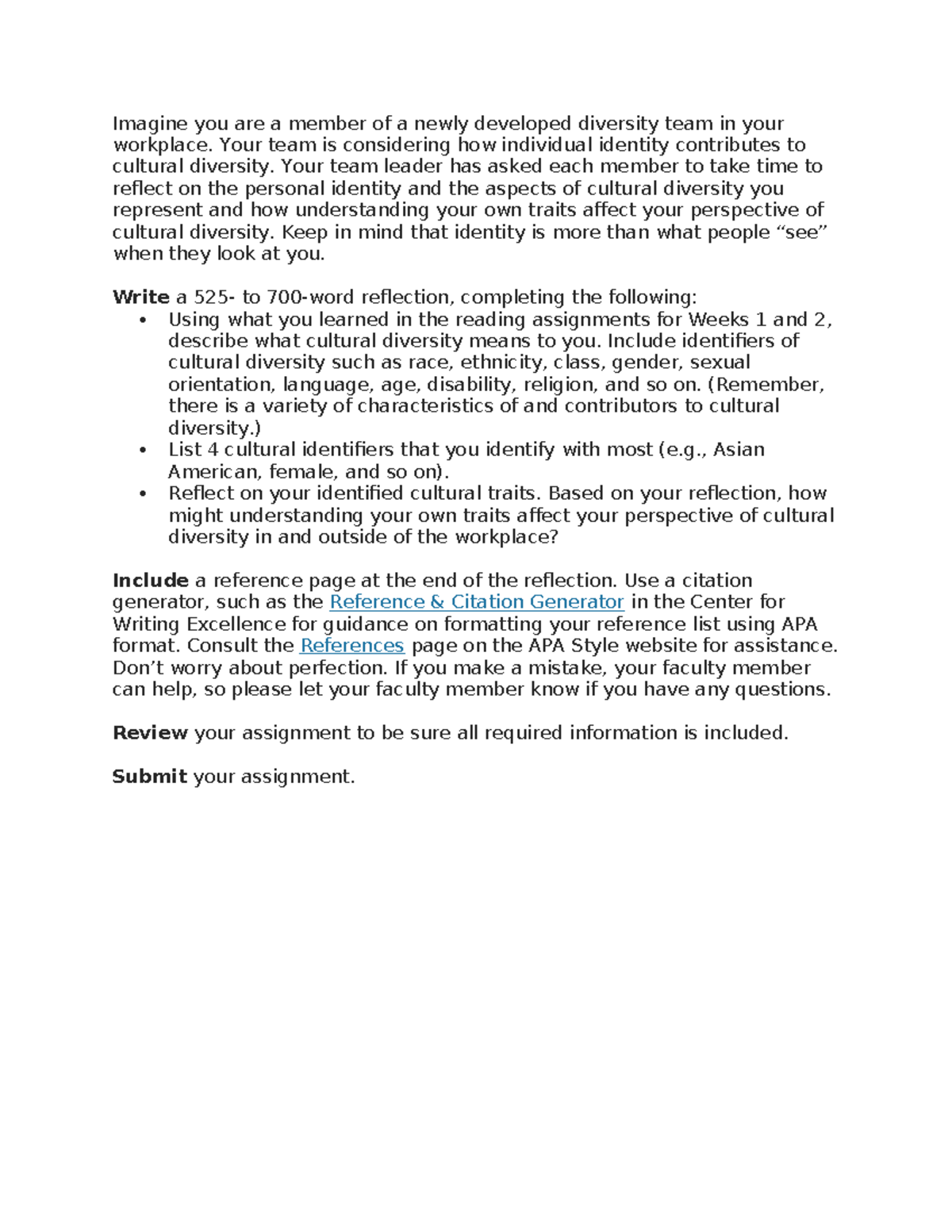 ETH120 - Wk 2 Reflection on Cultural Diversity and Identity - Studocu