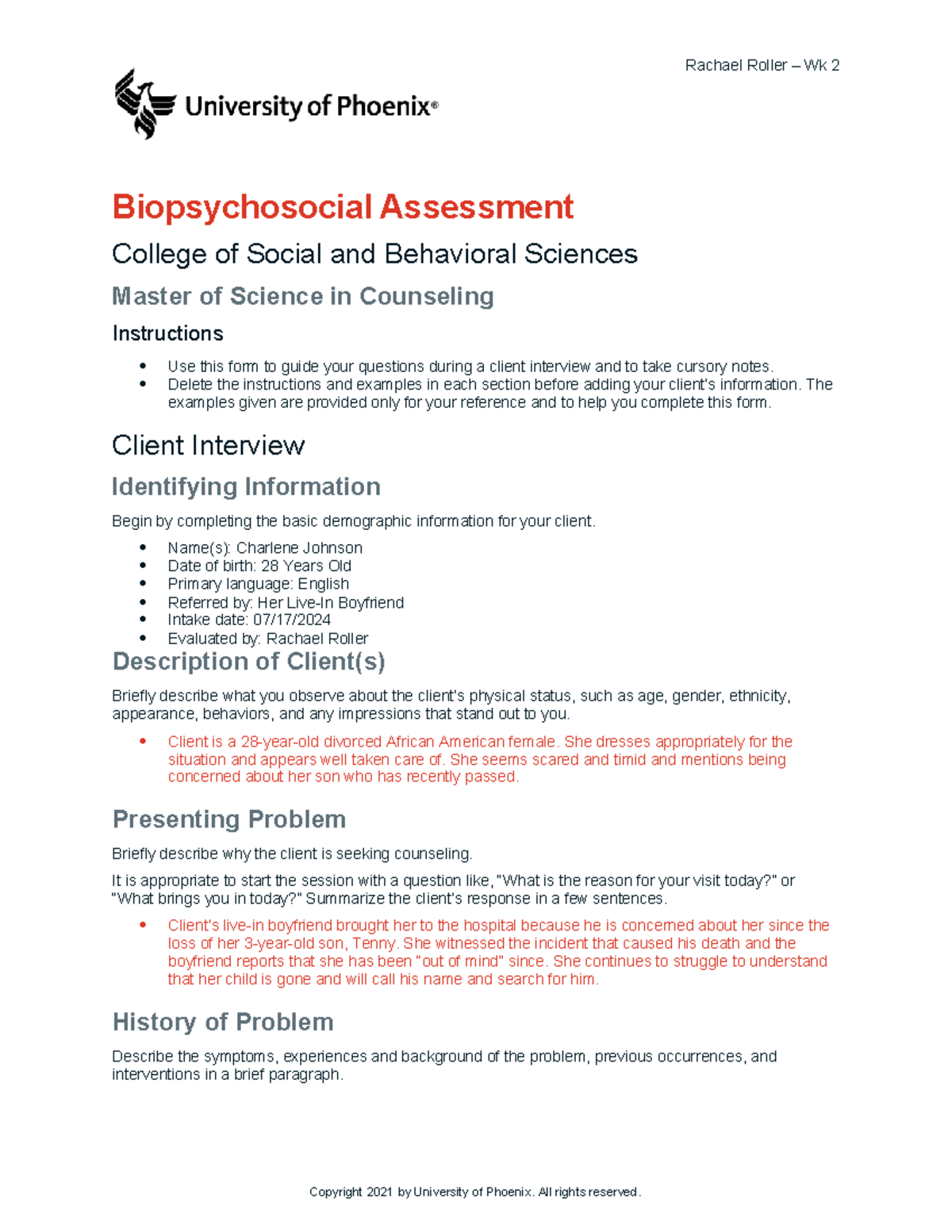 Biopsychosocial Assessment: Client Case Study Analysis (CN 501) - Studocu