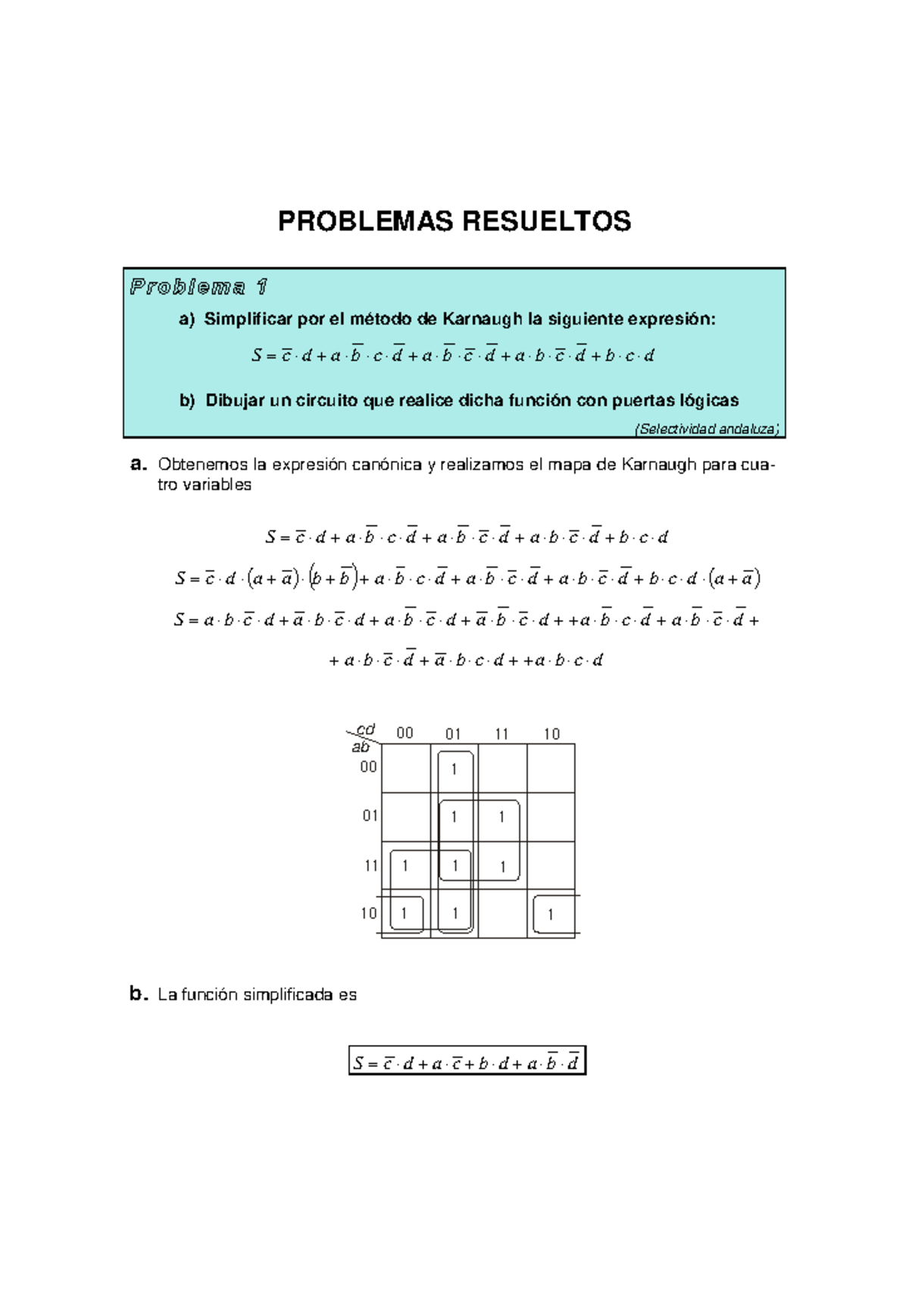 Ejercicios Resueltos: Compuertas Digitales y Tablas de Verdad (Selectividad) - Studocu