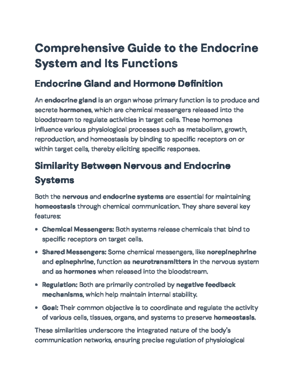 Comprehensive Overview of the Endocrine System Functions and Hormones ...