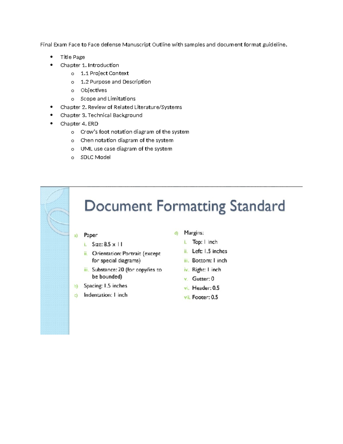 Final Exam Manuscript Outline - Final Exam Face to Face defense ...