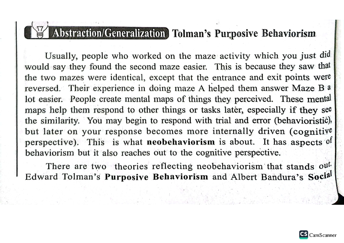 CS 102: Purposive Behaviorism and Bandura's Social Learning Theory ...