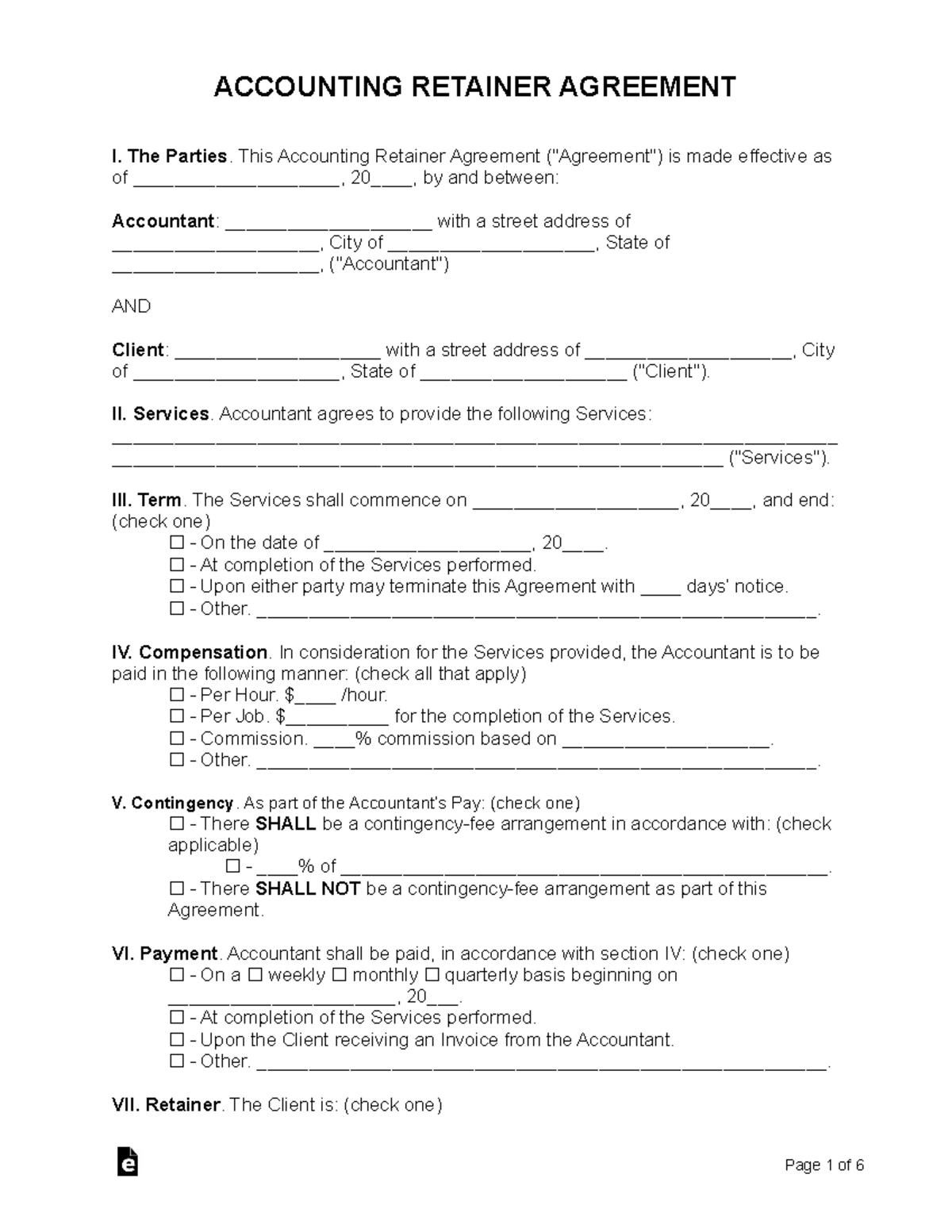 Accounting Retainer Agreement Sample Document - Essential Guide - Studocu