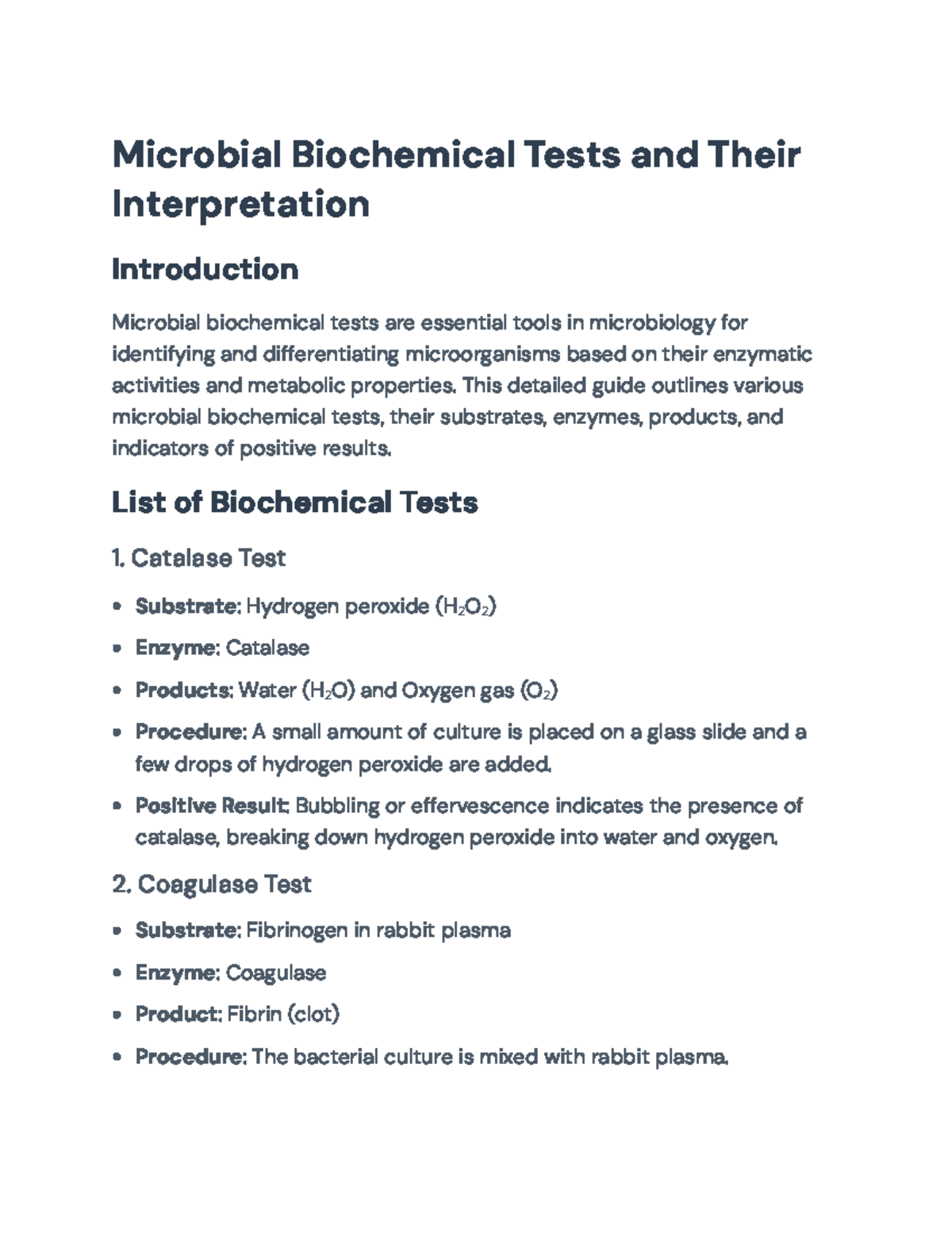 Microbial Biochemical Tests: Procedures and Interpretations Guide ...