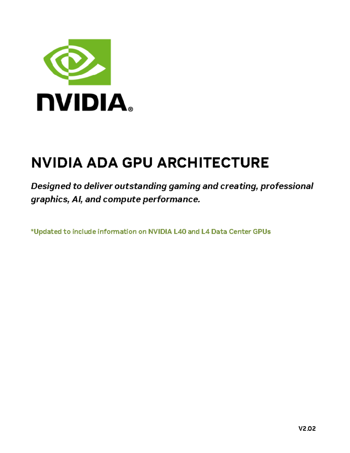 NVIDIA ADA GPU ARCHITECTURE: Insights on L40 & L4 Data Center GPUs ...