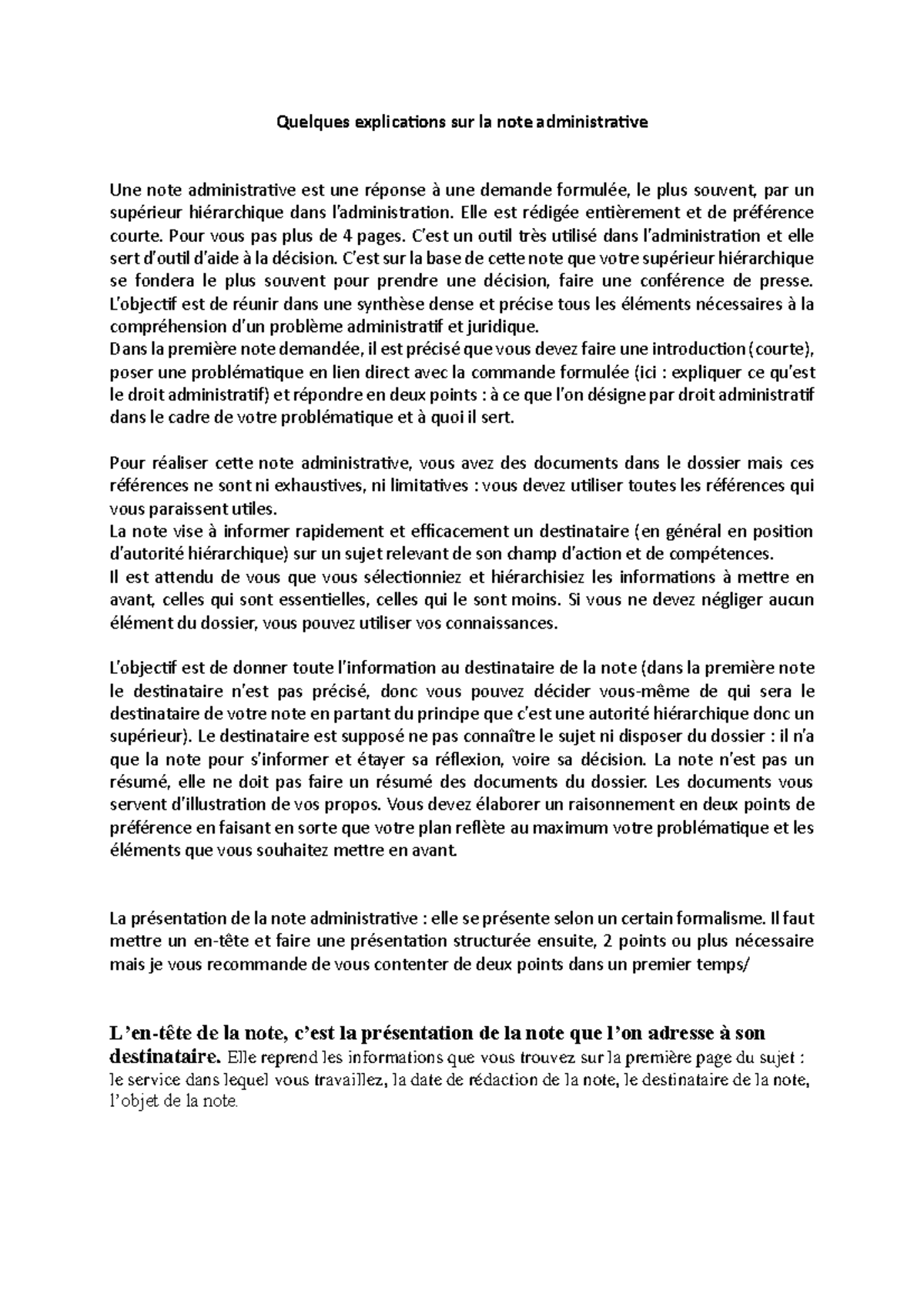 Note Administrative : Explications sur le Droit Administratif - Studocu