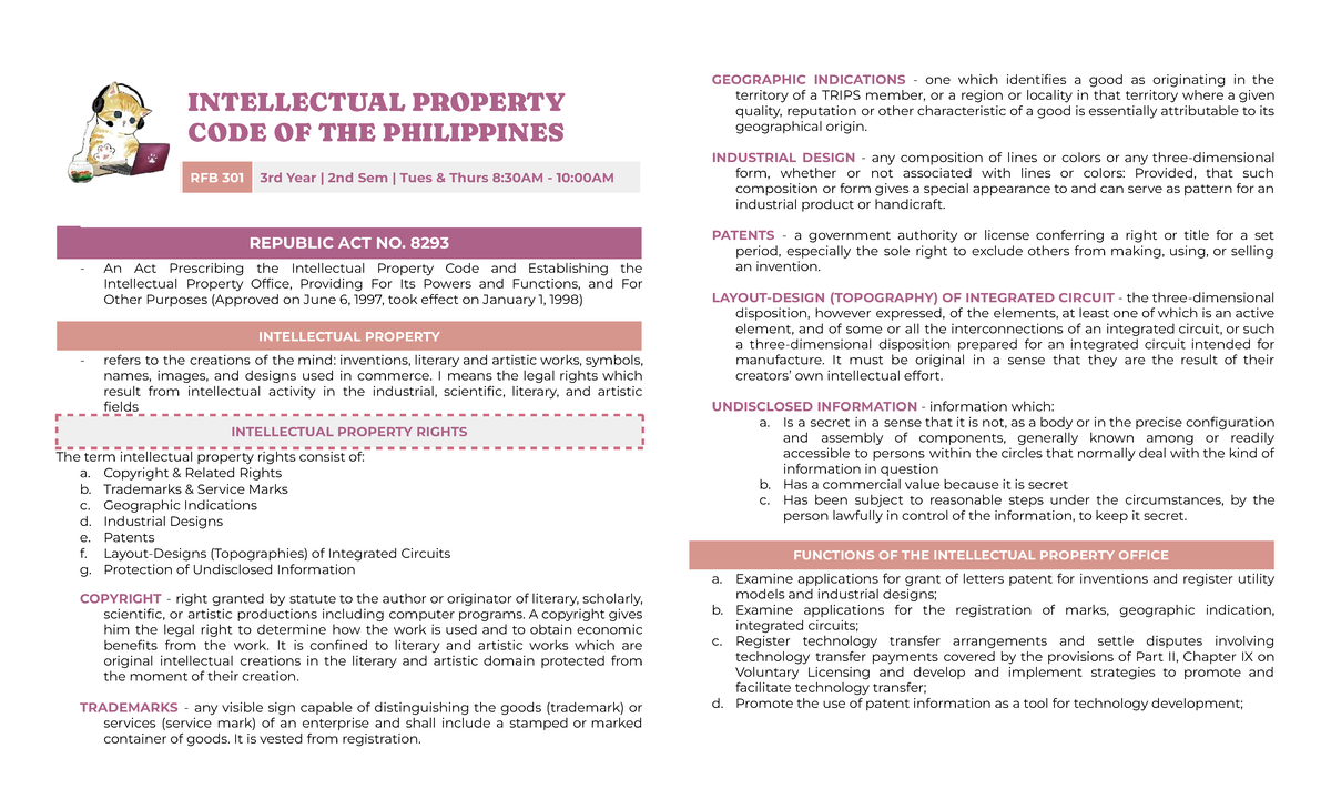 Intellectual Property Code of the Philippines - RA 8293 Overview (RFB ...