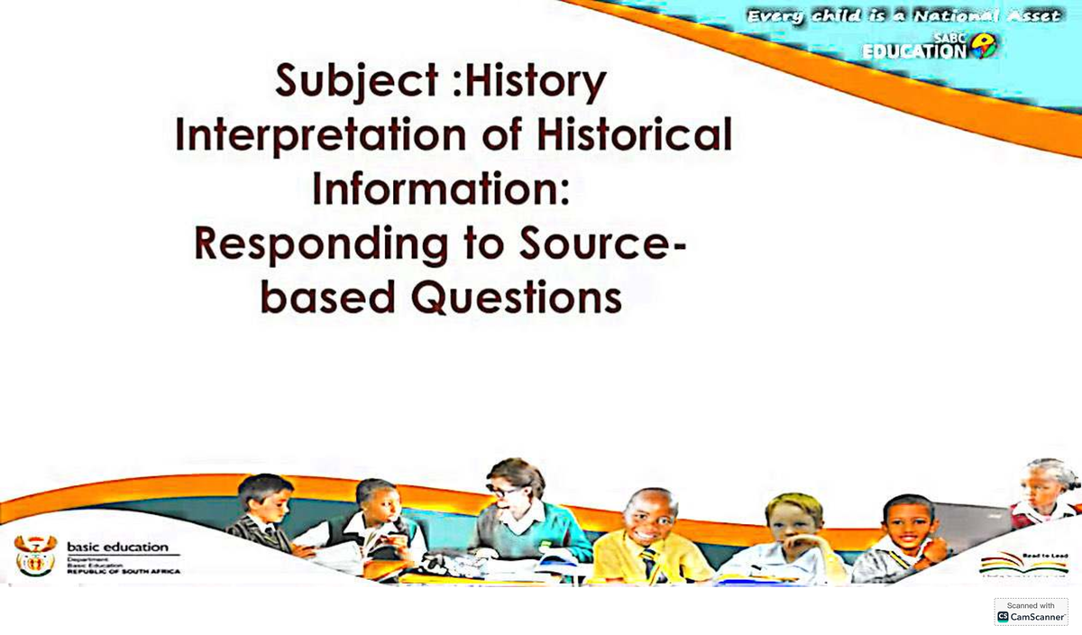 Source-Based Questions Analysis for History Education SABC - Studocu
