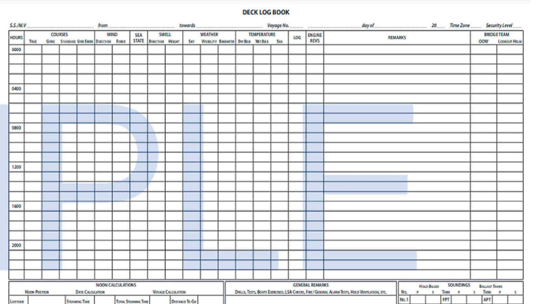 Deck Log Book for Voyage No. [Insert No] - Essential Cadet Reference ...