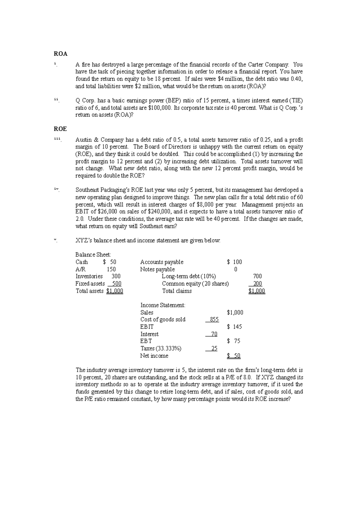 Financial Management Worksheet & Solutions (FM 101) - Studocu