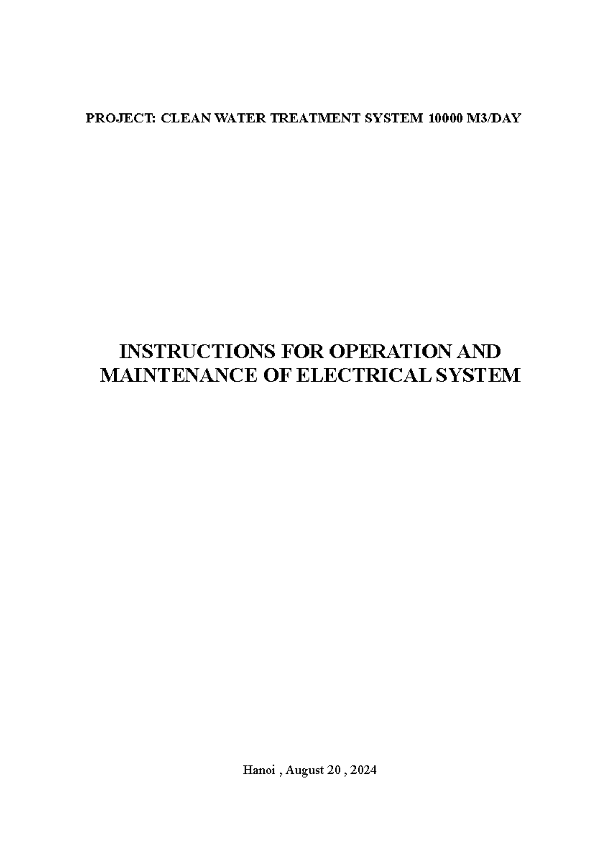 HDVH XLN EL - Clean Water Treatment System Operation & Maintenance ...
