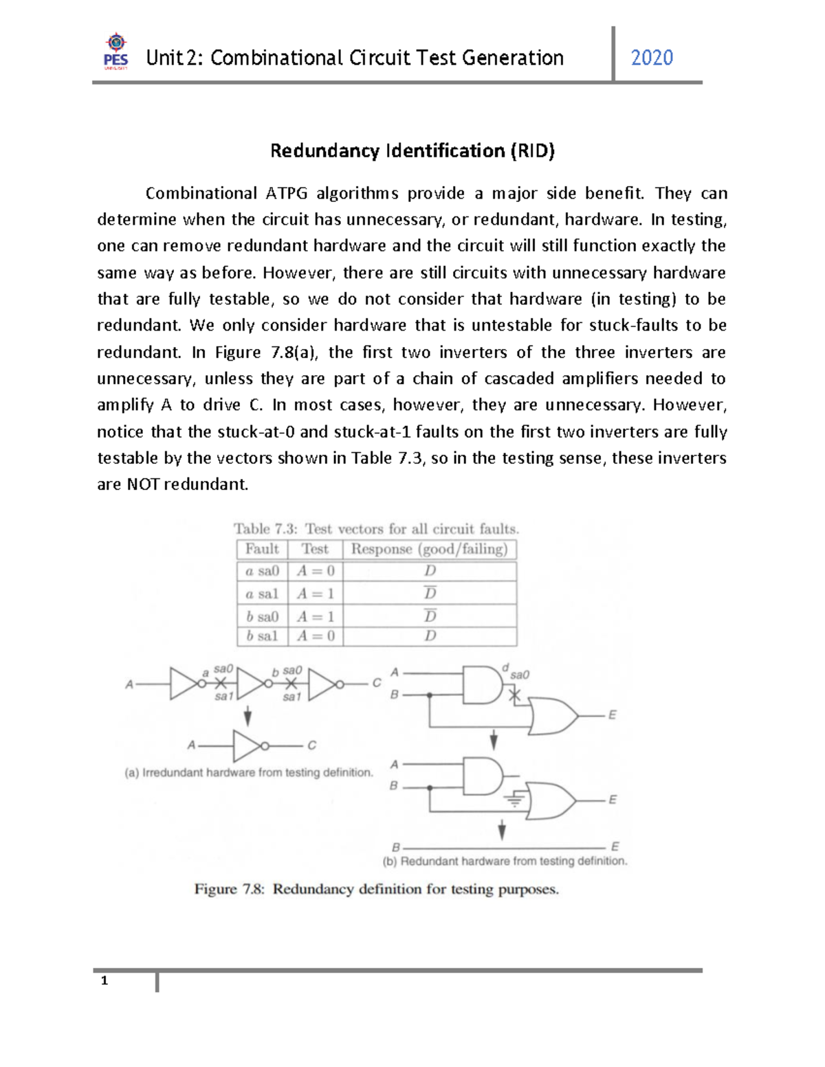 Redundancy Identification - They can determine when the circuit has ...