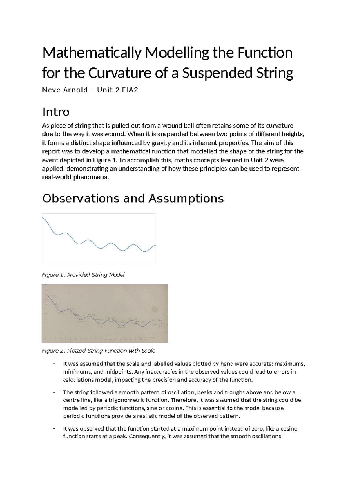 Unit 2 FIA2 Mathematical Model of Suspended String Curvature Report ...