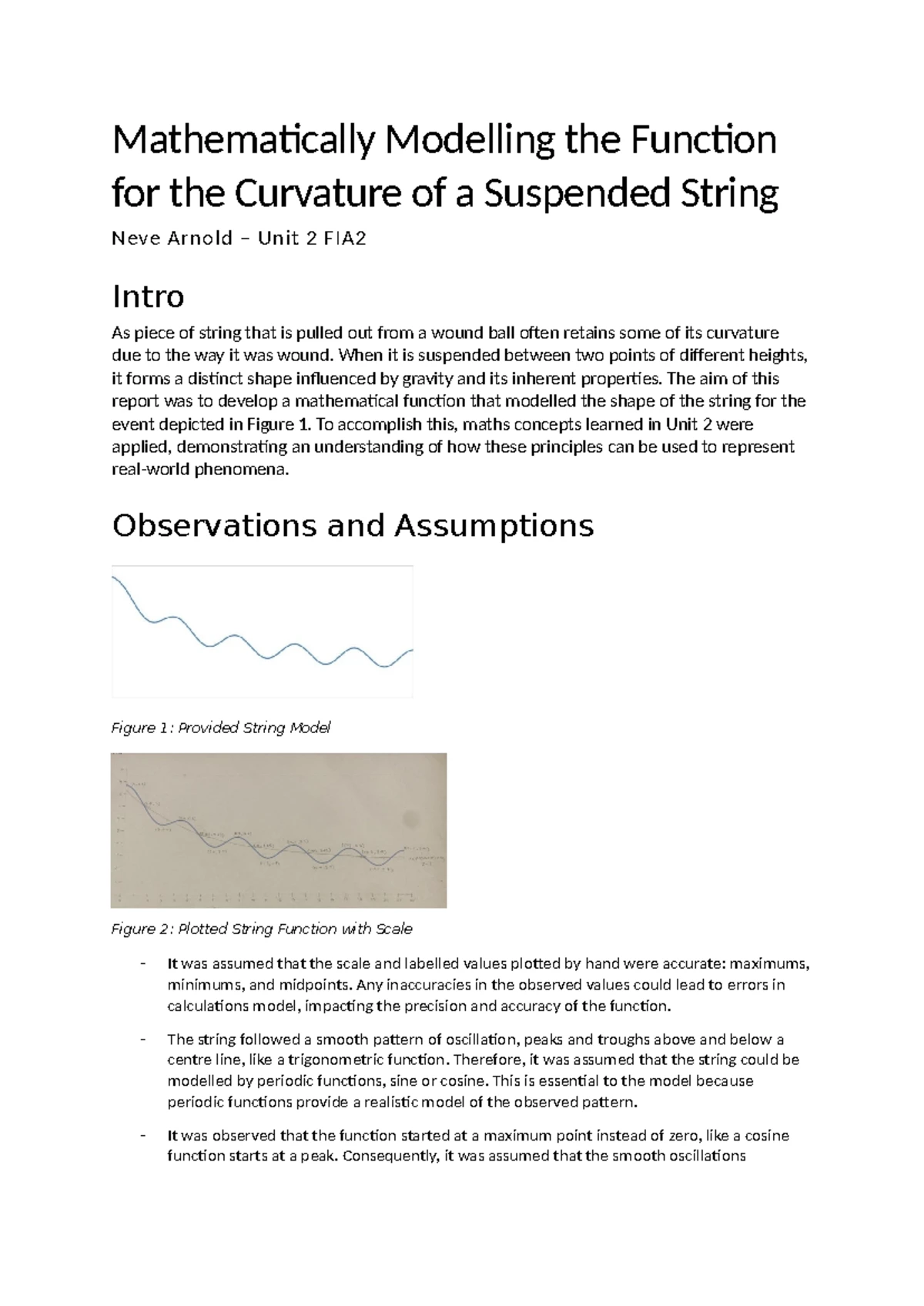 Year 11 Mathematical Methods IA1: PSMT on Water Slide Design - Studocu