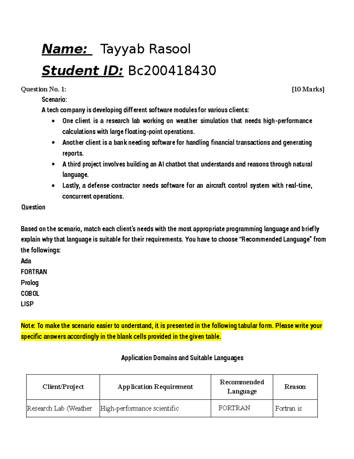 Spring 2025 CS508: Programming Languages for Diverse Applications - Studocu